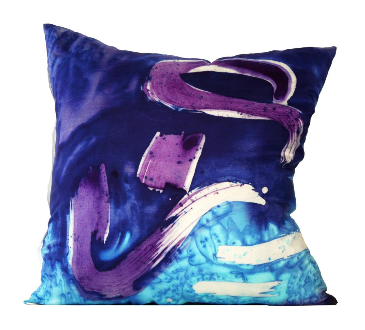 Silk Pillow - Blue Abstract A on Luulla